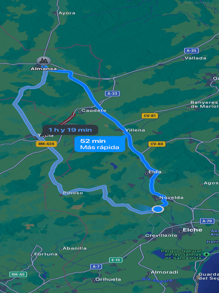Mapa Del Paso de La Carretera Nacional de Almansa A Novelda | PDF