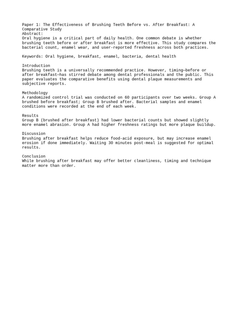 Paper 1 The Effectiveness of Brushing | PDF
