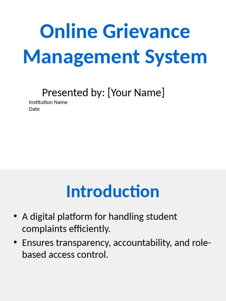 Online Grievance Management System | PDF