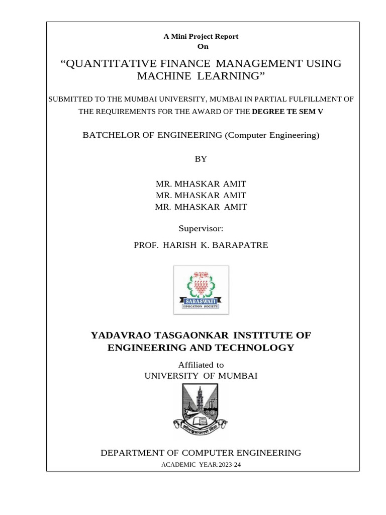 Te-project Sample Report | PDF | Computing