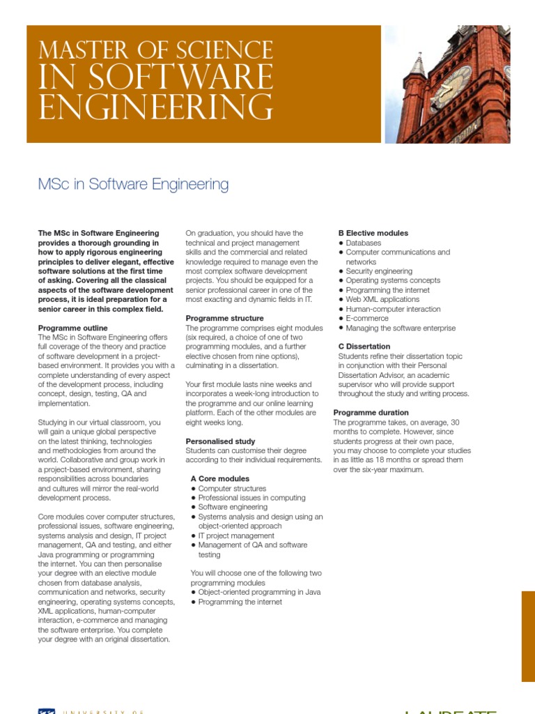 Master of Science in Software Engineering | PDF | Computer Programming ...