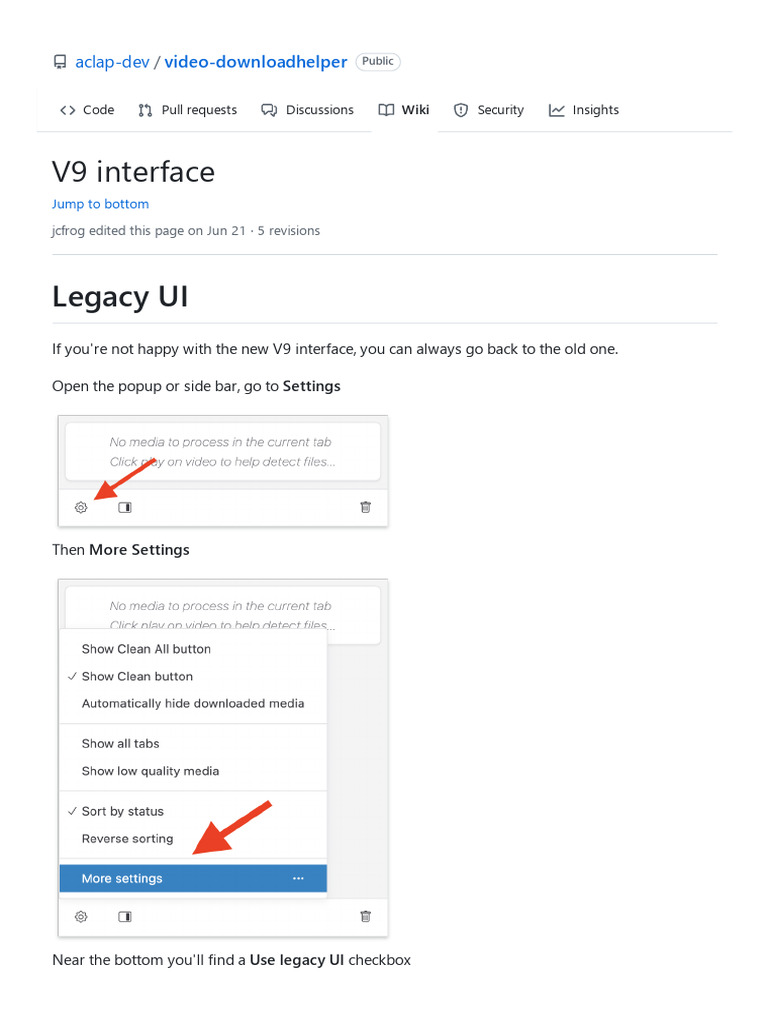 V9 Interface Aclap-Dev - Video-Downloadhelper Wiki GitHub | PDF