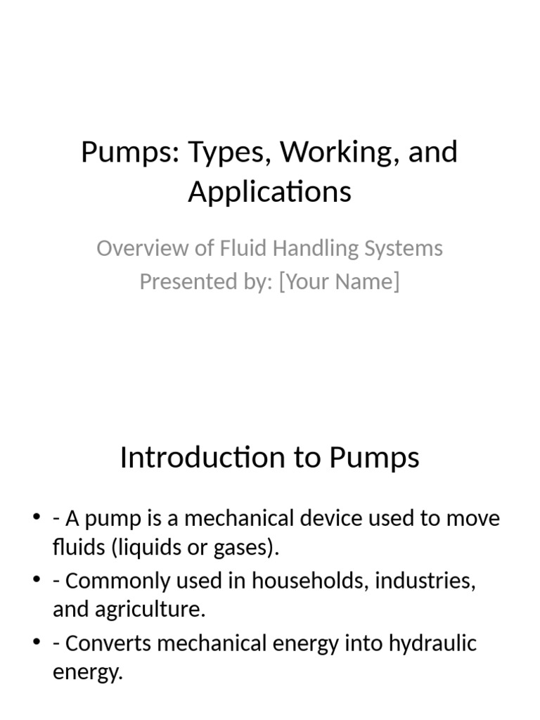 Pump_Presentation | PDF