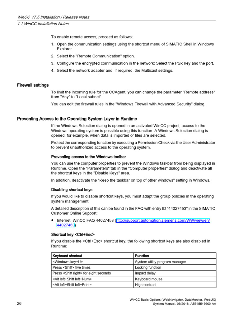 WinCC7.5 BasicOptions - PDF Page 26 | PDF | Keyboard Shortcut | Microsoft Windows