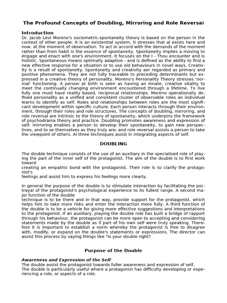 10 - 08 - 2024 Part 1 The Profound Concepts of Doubling, Mirroring and ...