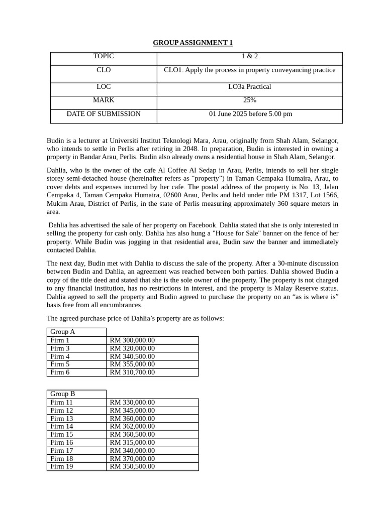 GROUP ASSIGNMENT 1 - GROUP A & B | PDF | Money | Private Law