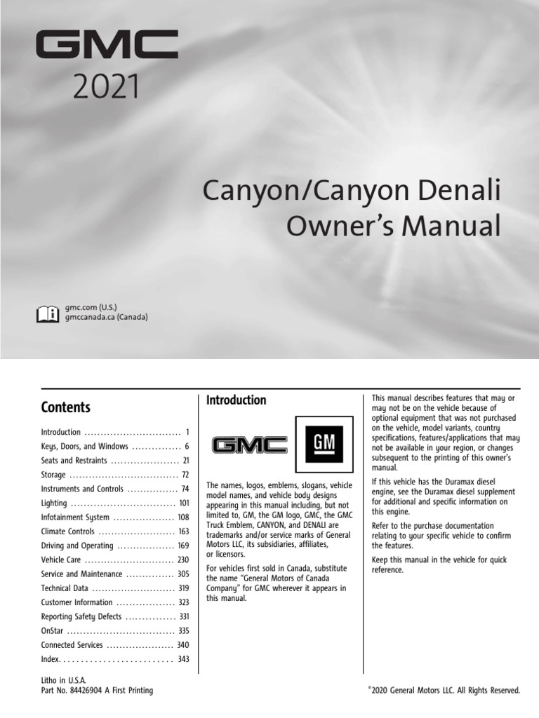 2021 Canyon | PDF | Vehicles | Motor Vehicle