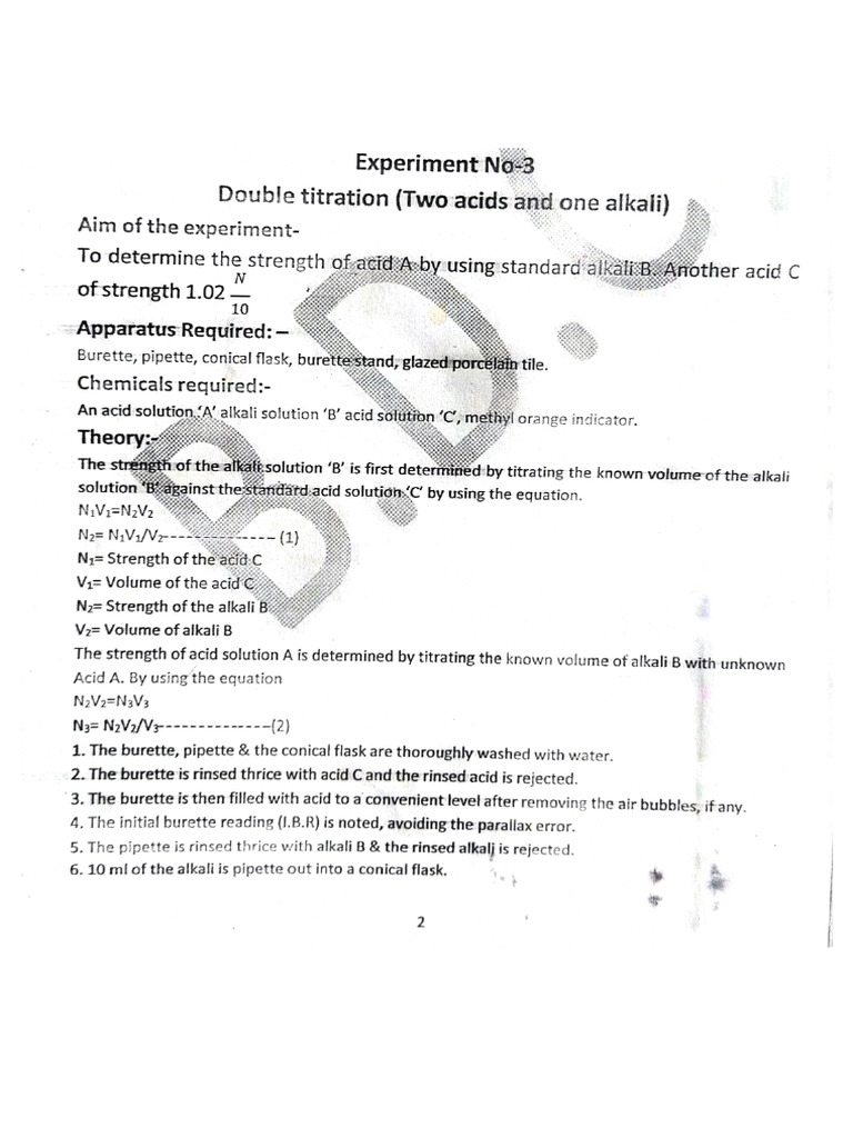 Chemistry Practical Experiment Pdf