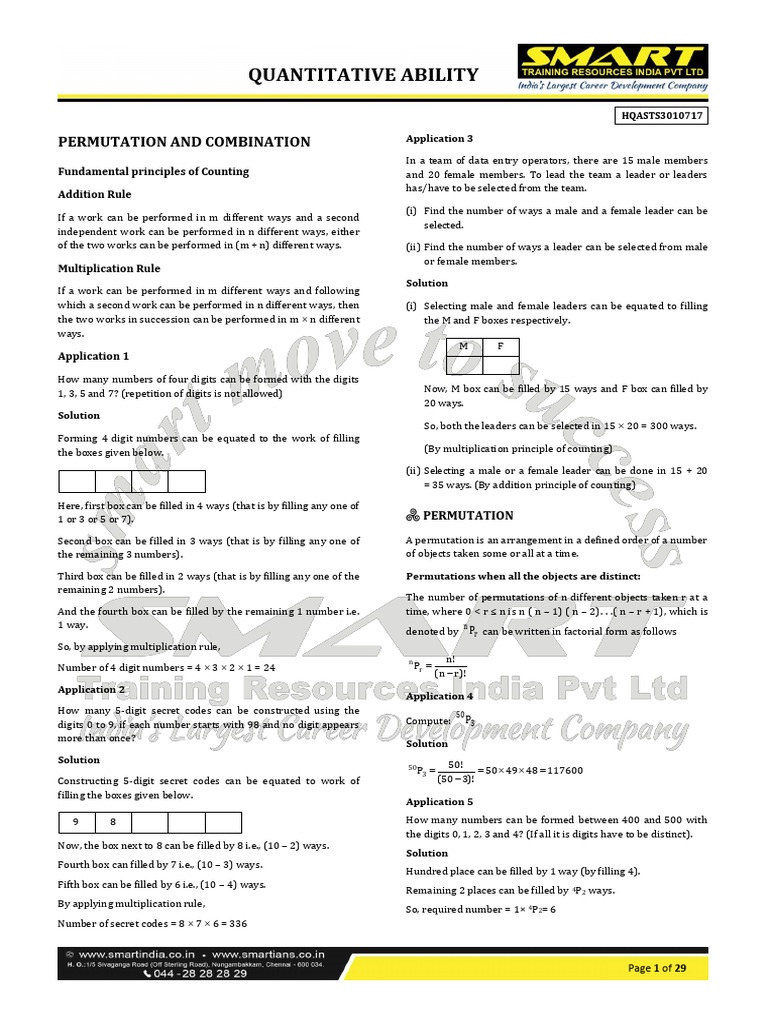 Numeracy | PDF | Permutation | Applied Mathematics