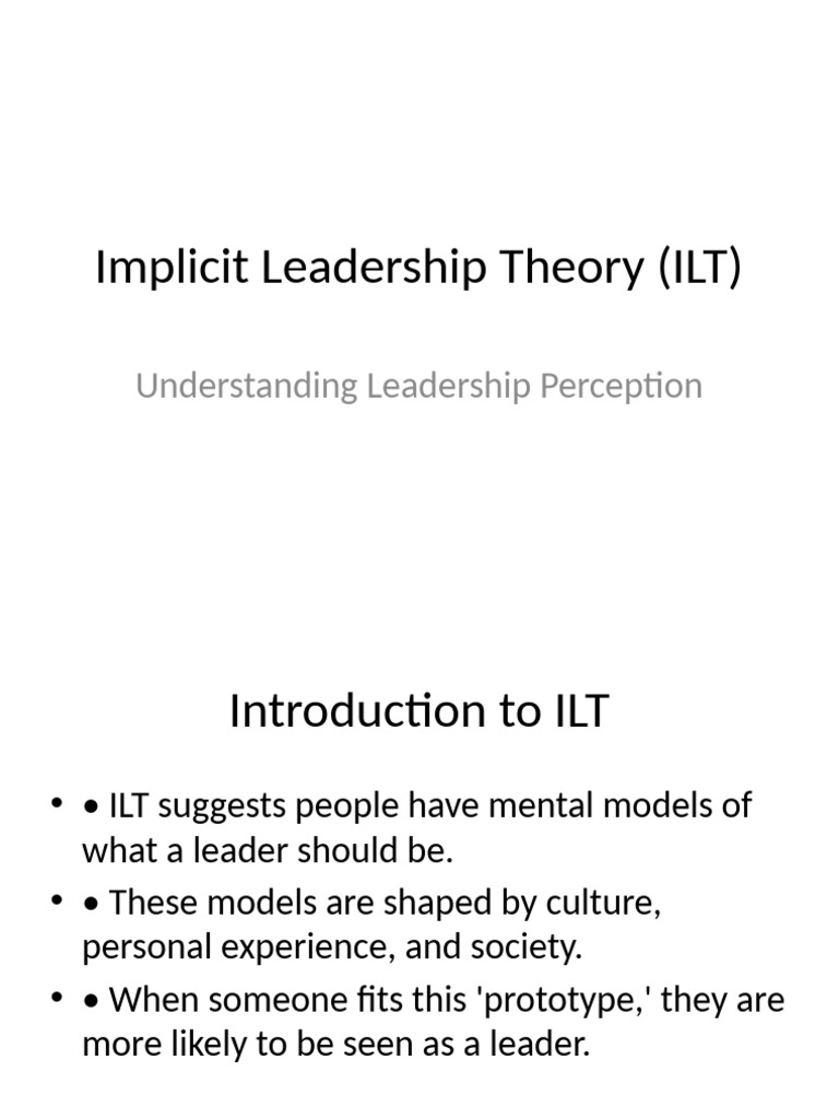 Implicit Leadership Theory Presentation | PDF