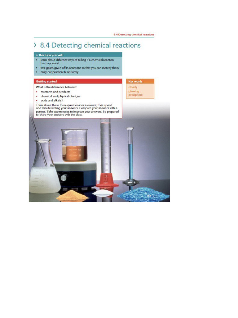 Detecting chemical reaction | PDF