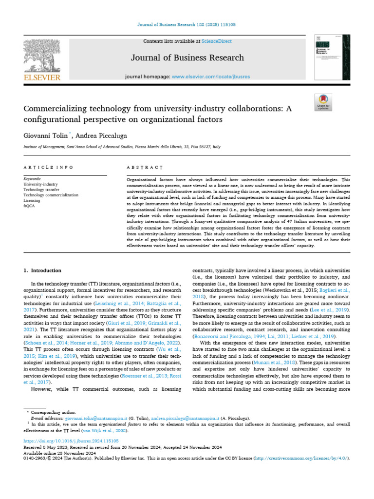 Commercializing Technology From University Industry Collab - 2025 ...