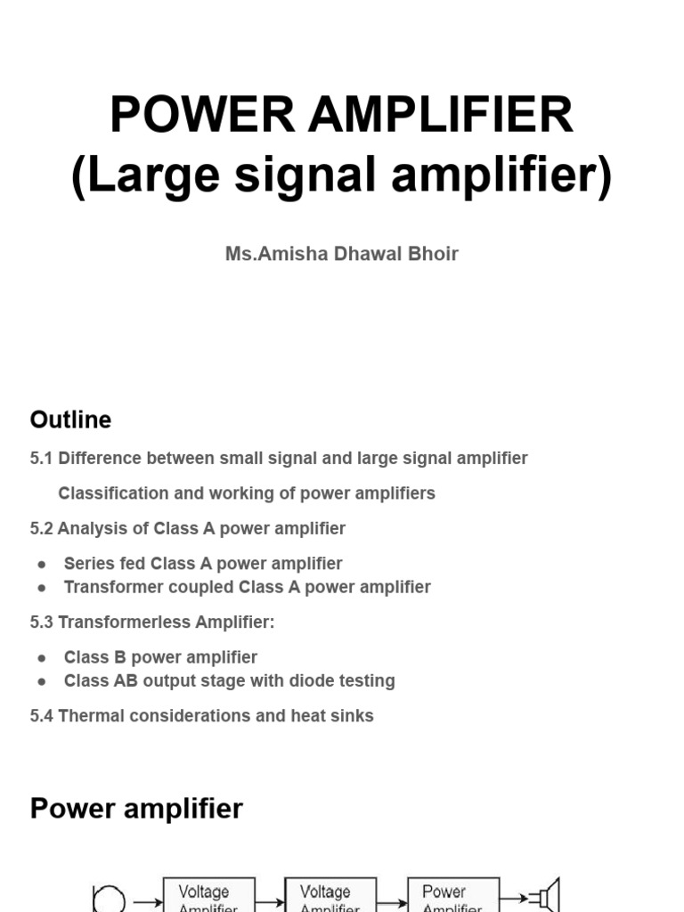 Class A Power Amplifier Overview | PDF | Amplifier | Transistor
