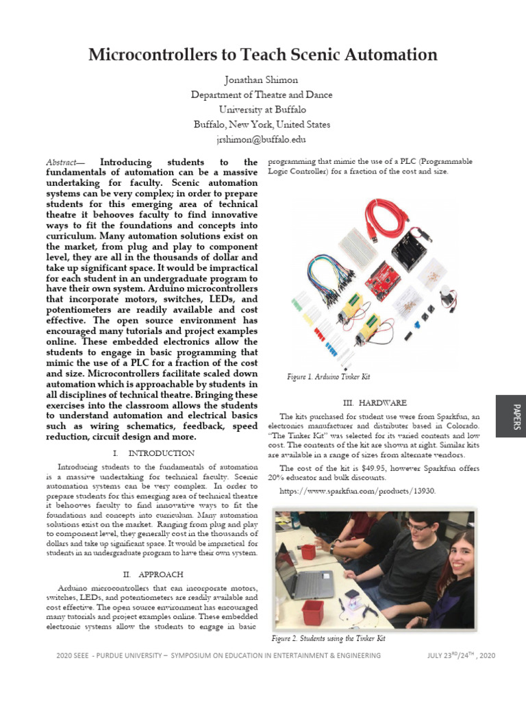 Microcontrollers To Teach Automation Basics Pdf Arduino Automation