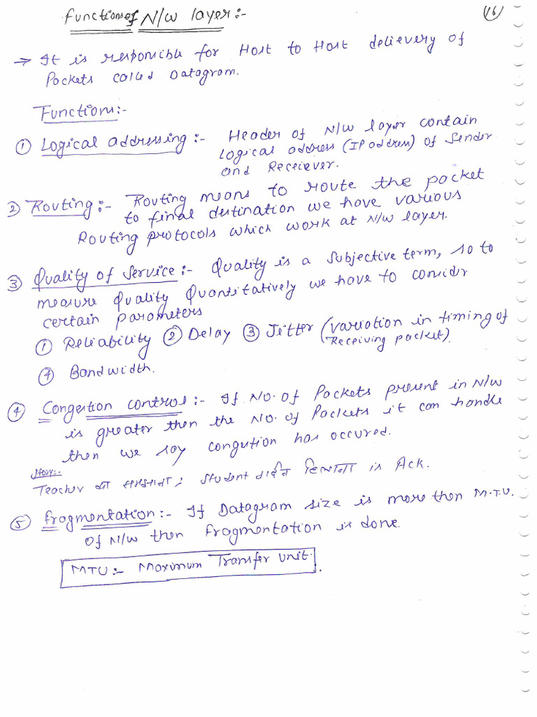 Amit Sir Computer Networks Notes Handwritten Part 3 | PDF