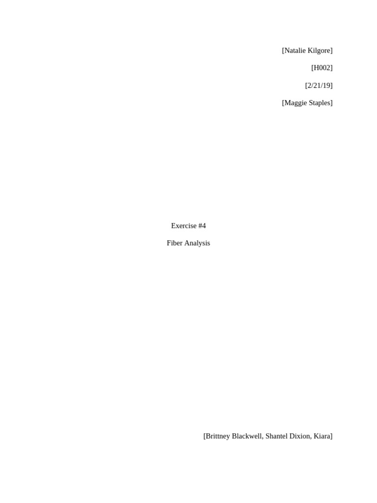 Fiber Analysis Lab Report | PDF | Textiles | Rayon