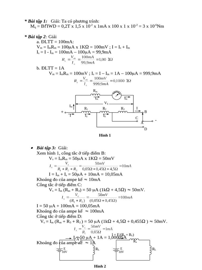 Dap an Bai Tap Do Luong | PDF
