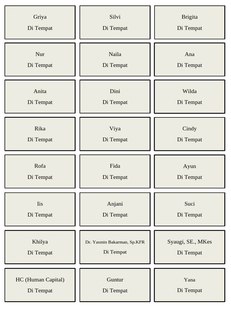 list nama undangan Kedinasan 2 | PDF