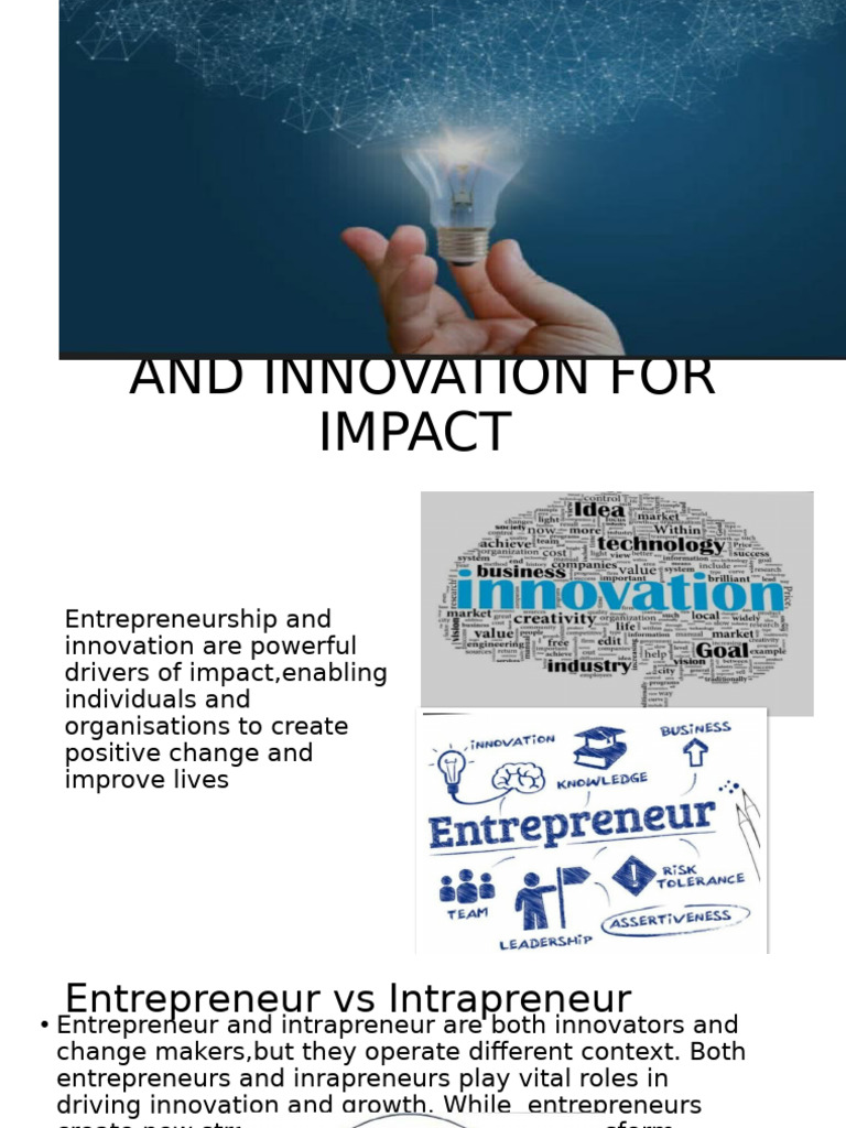 Entrepreneurship and Innovation Impact | PDF