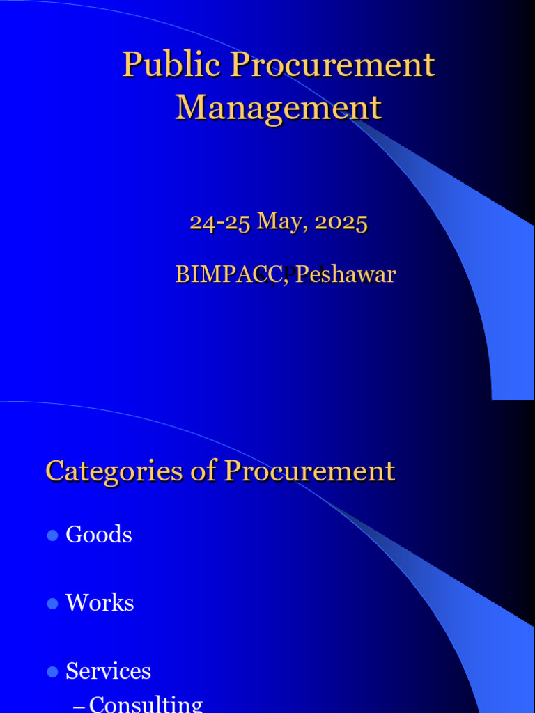 06 & 07. Public Procurement Management | PDF | Procurement ...