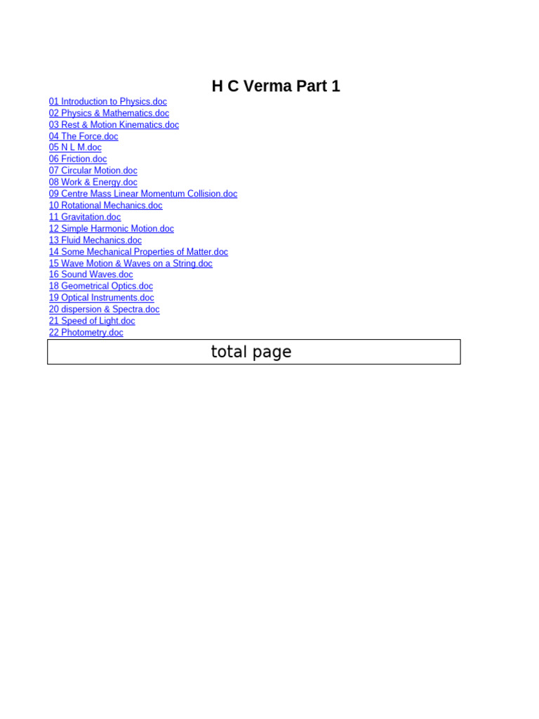 H C Verma Part 1 | PDF
