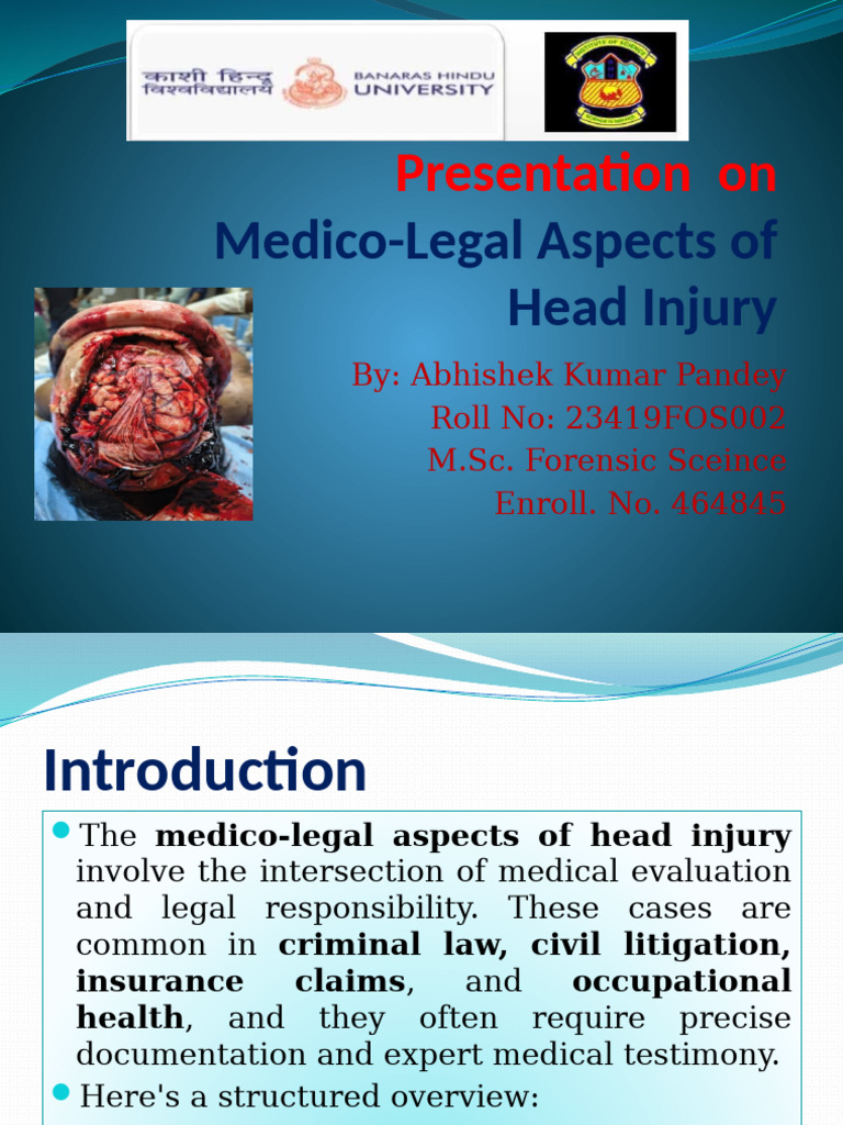 Presentation On HEAD INJURY | PDF | Human Diseases And Disorders | Injury