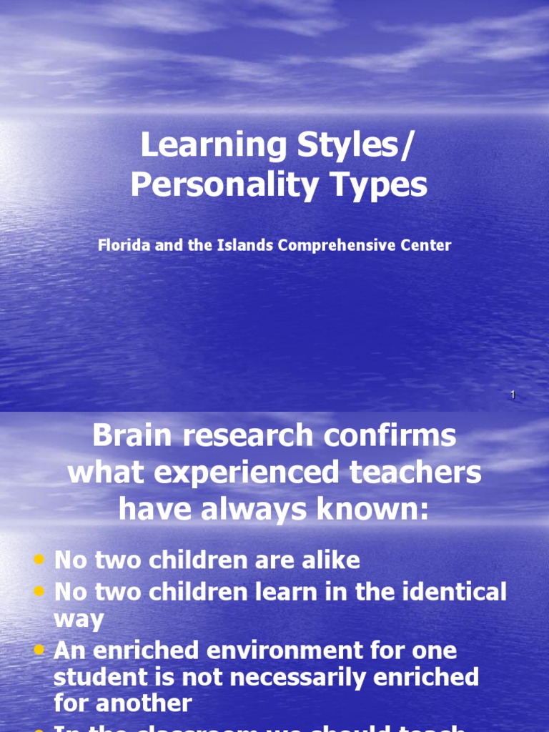 Learning Styles Personality Types | PDF | Learning Styles ...