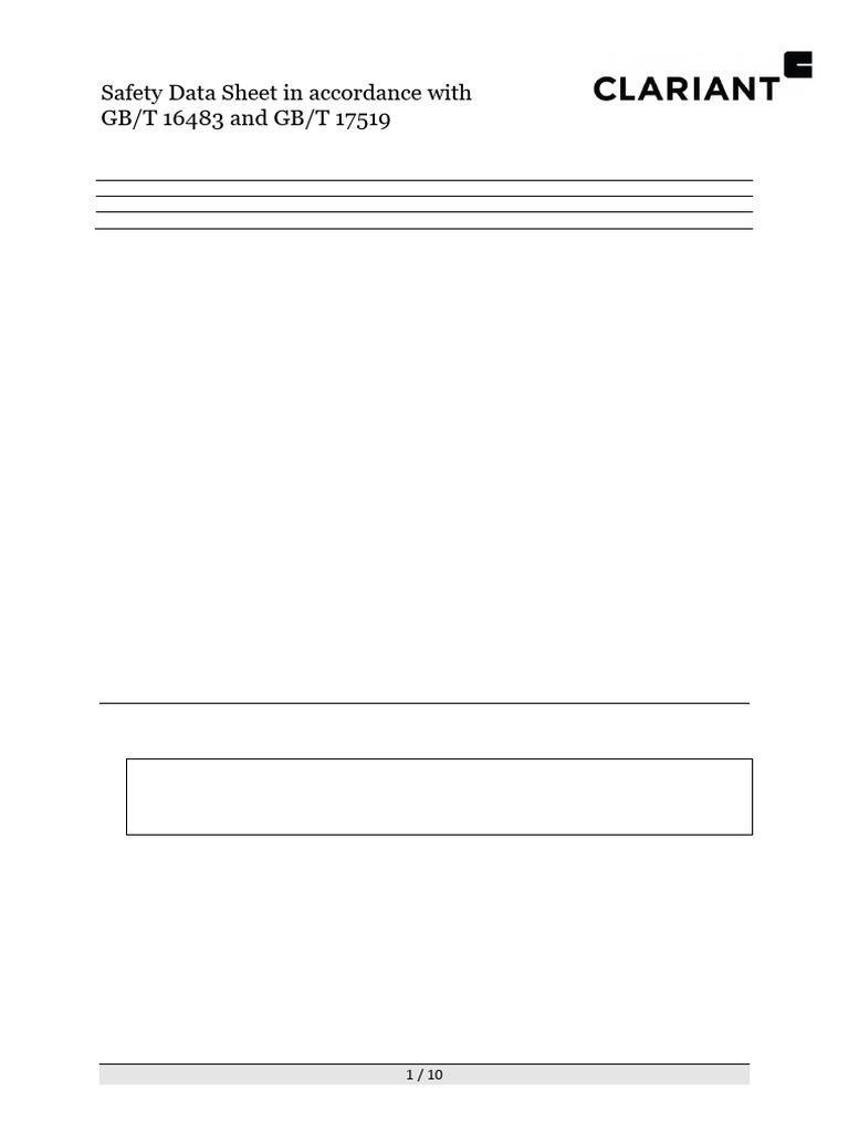 Clariant SDS GENAPOL PF 80 China English | PDF | Toxicity | Chemistry