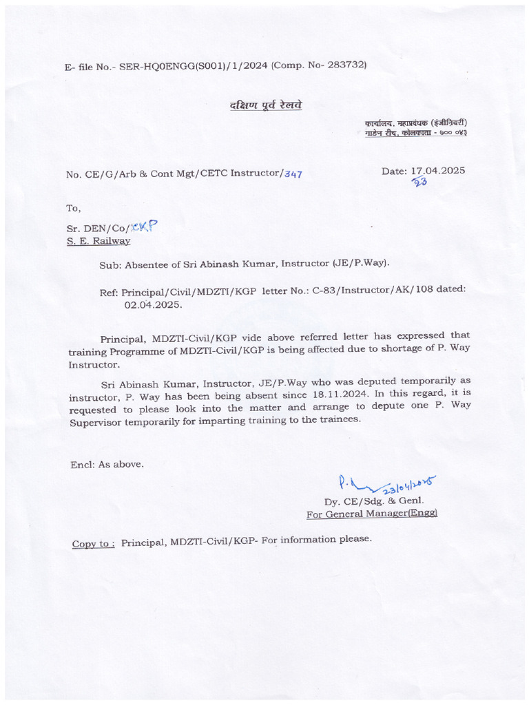 Absent of Abinash Kumar | PDF