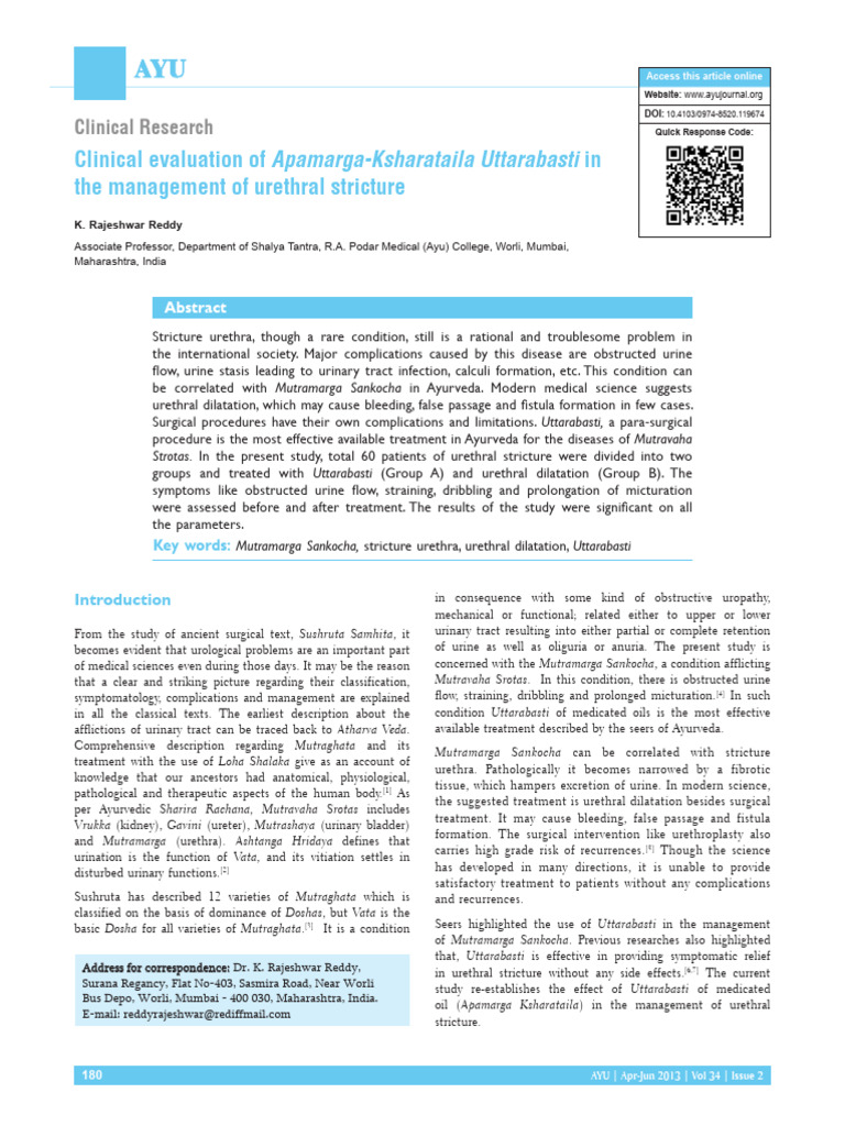Clinical Evaluation of Apamarga Ksharataila.9 | PDF | Ayurveda ...