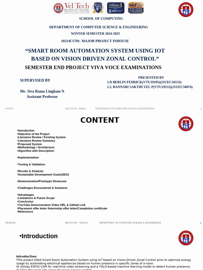 CSE-R21-Major Project Inhouse End Sem Viva Voce PPT Template-WS2425 | PDF | Energy Conservation ...