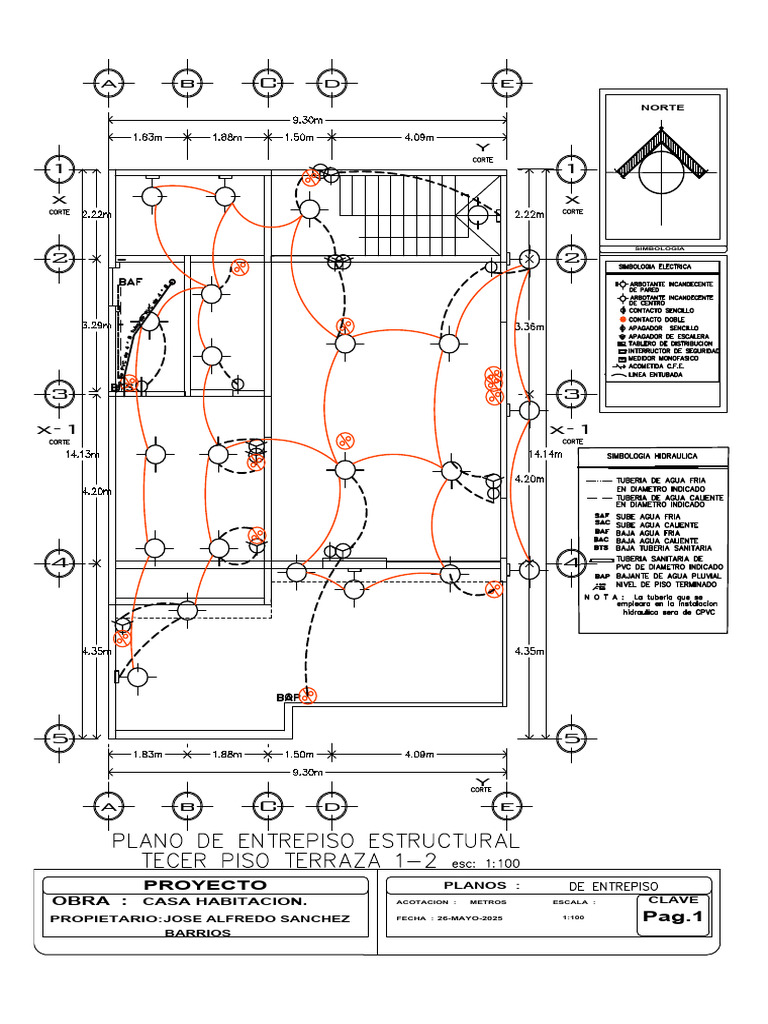 Plano de Entre Piso Estructural Tercer Pizo Terraza | PDF