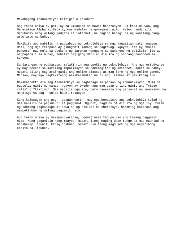 Makabagong Teknolohiya | PDF