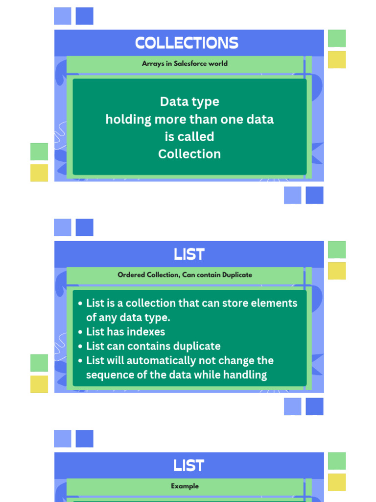 List Set Map - Collections in Apex (Salesforce) | PDF