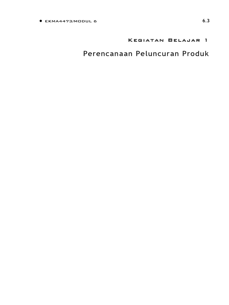 Materi Perencanaan Peluncuran Produk | PDF