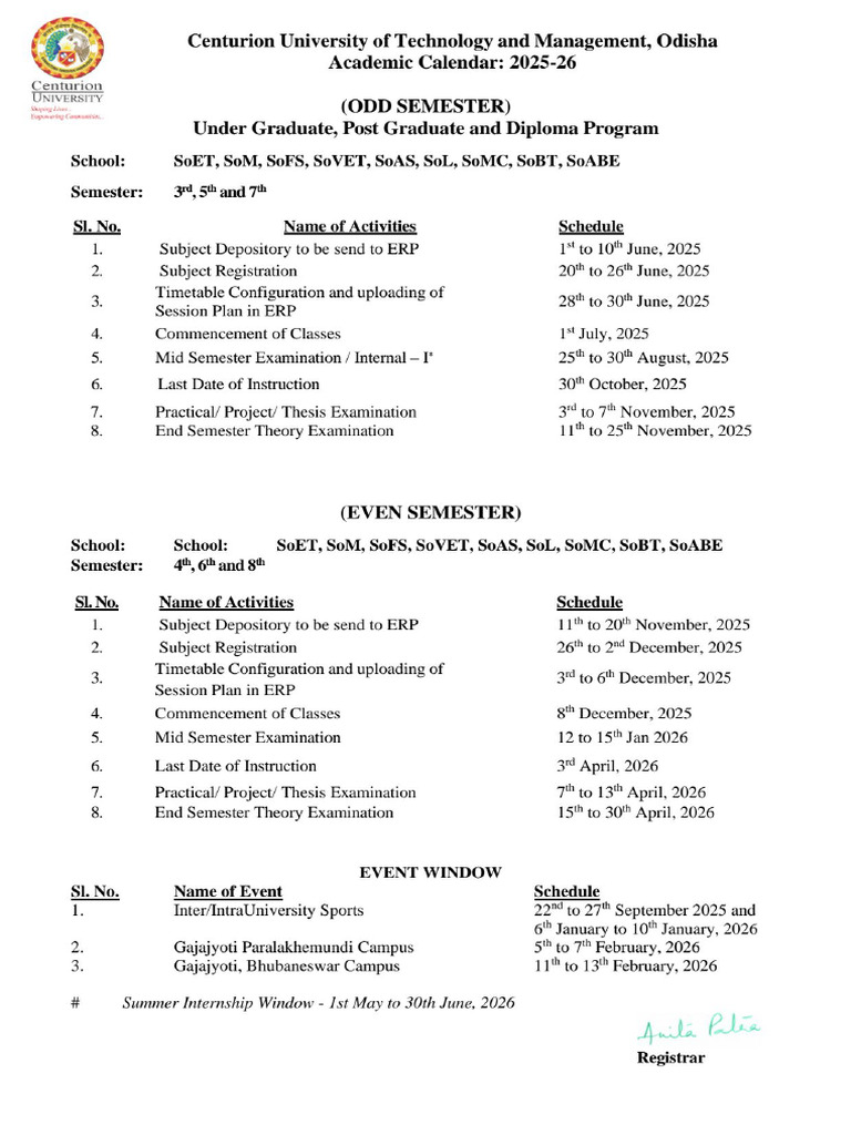 Academic Calender - 2025-26 - 9 Schools | PDF