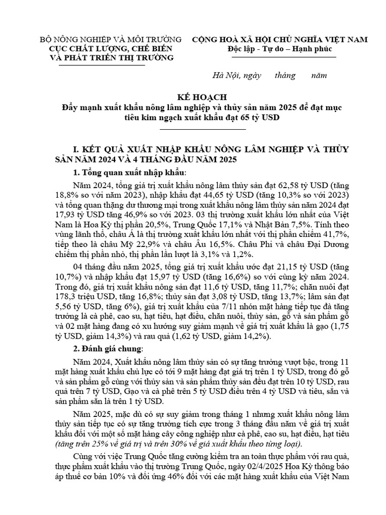 KH thúc đẩy XK 2025 | PDF