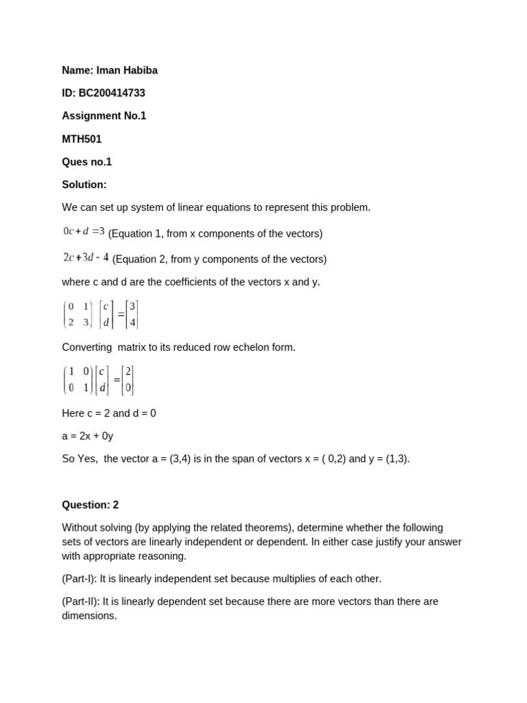 Assignment No. 1 cs501 | PDF