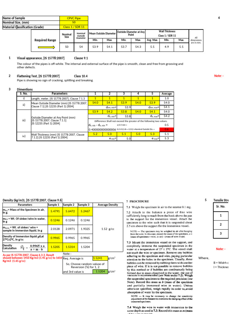 Baack - Calculation CPVC Pipe | PDF | Pipe (Fluid Conveyance ...