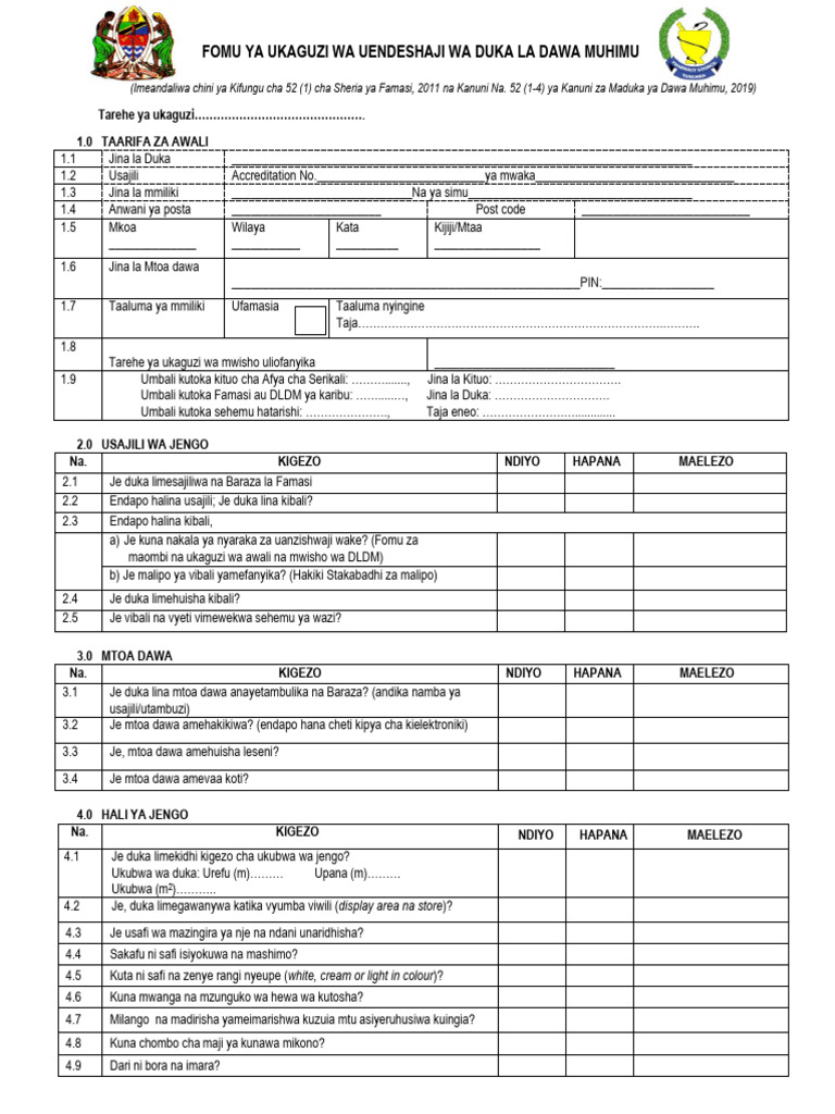 Routine Inspection Form-Dldm | PDF