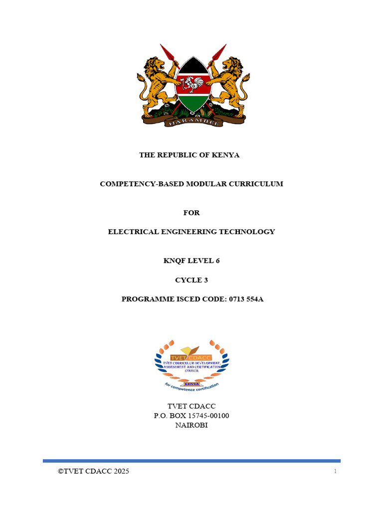 Curriculum Electrical Engineering Technology Level 6 | PDF | Fuse (Electrical) | Electrical Wiring