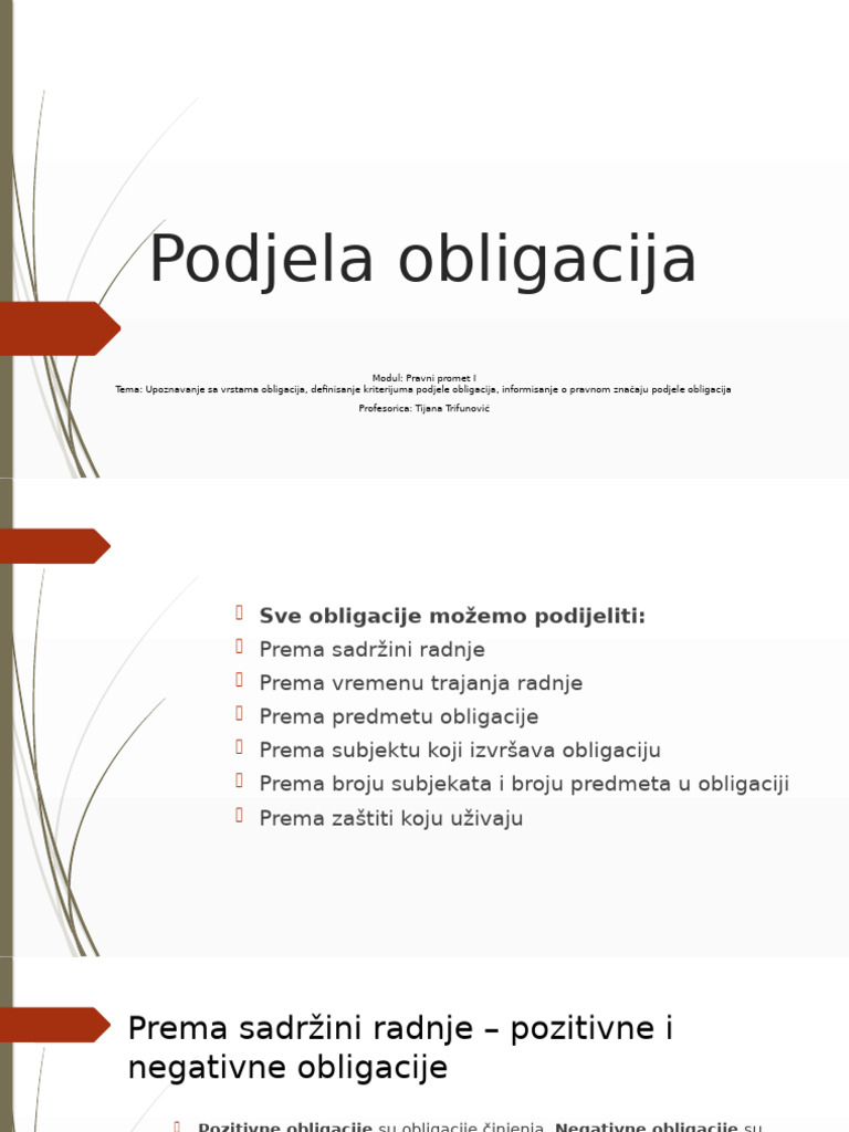 Podjela Obligacija | PDF