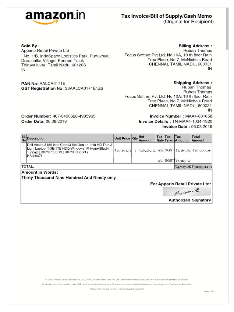 Sanika Vidhate Bill | PDF