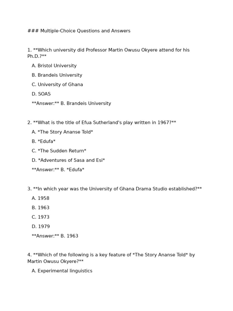 Creative Arts Questions | PDF