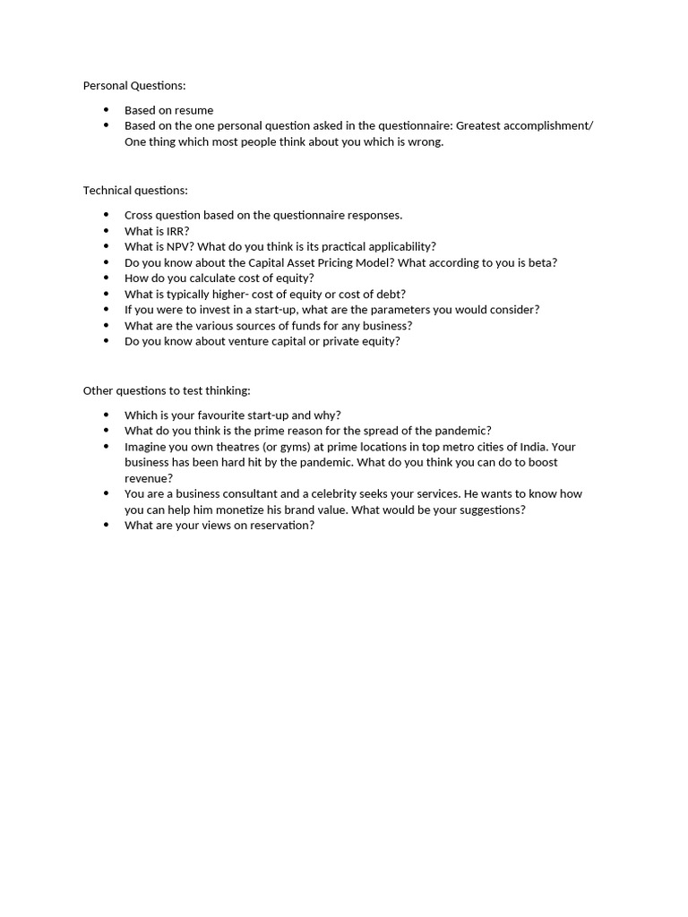Interview Questions for Business Analysts | PDF