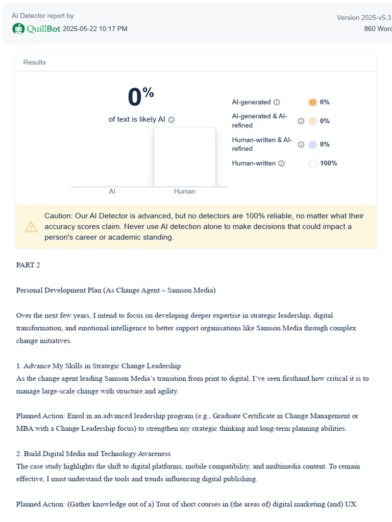 AI Detector - QuillBot AI - Section 3 - PART 2 | PDF | Leadership | Artificial Intelligence