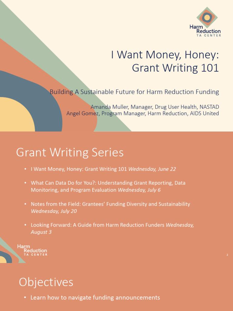 PDF Slides HarmReduction TA Grant Writing 101 | PDF | Budget