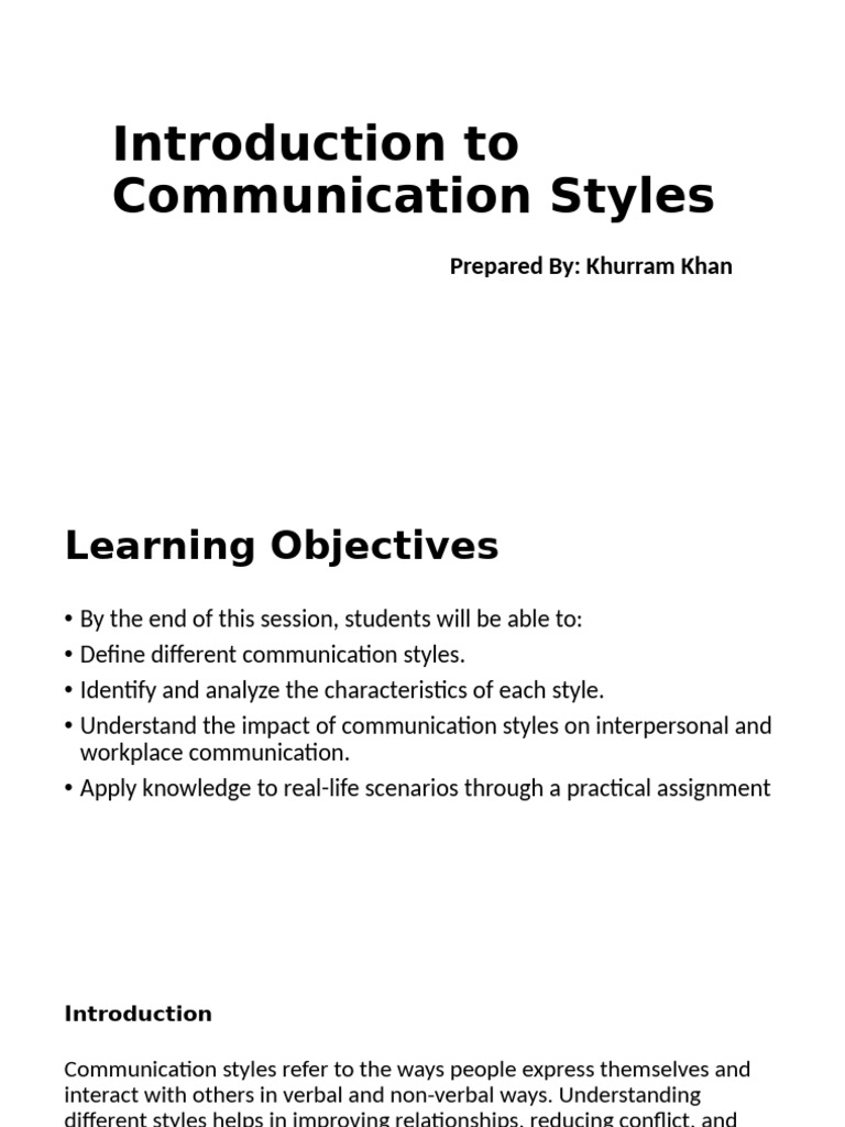 Communication Styles 15042025 011600pmgood | PDF | Communication ...