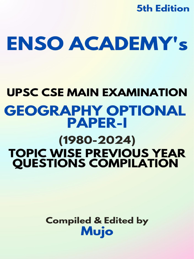 5th Edition PAPER-I PYQ | PDF | Oceans | Geomorphology