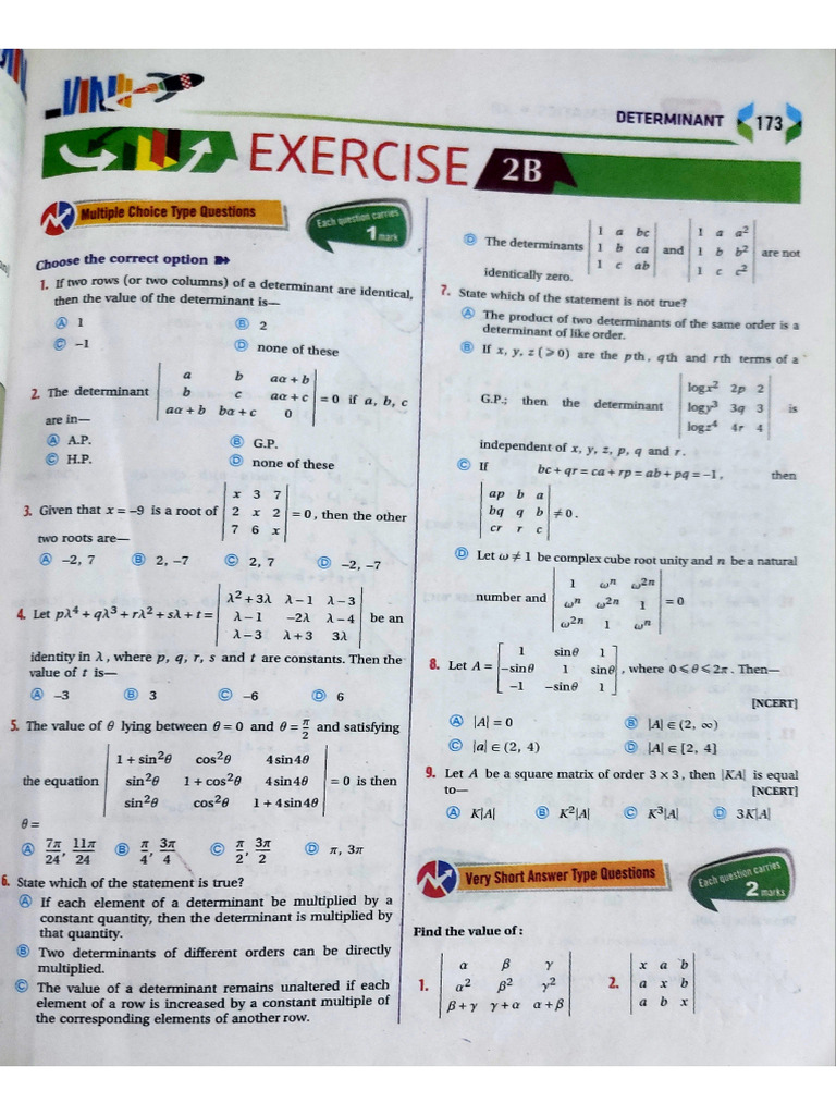 Determinants and Inverse (Exercise) | PDF